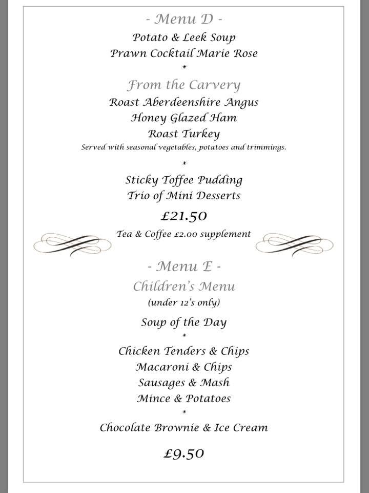 Menu at Country Park Inn restaurant, Mintlaw