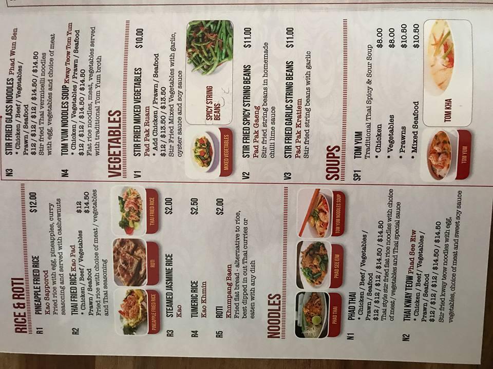 Menu at The Rice Table - Authentic Thai Cuisine restaurant, Tapping