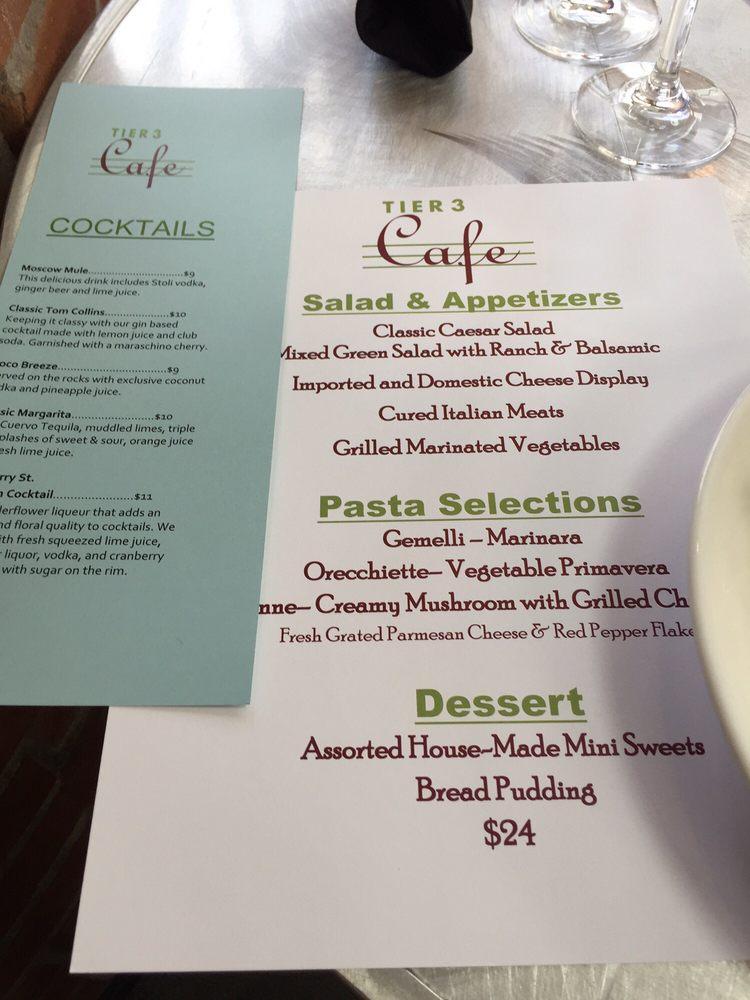 Menu at Tier 3 Café cafe, Newark