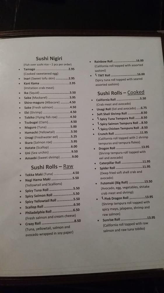 Menu at Yoshi Japanese Restaurant, Elk Grove, Franklin Blvd
