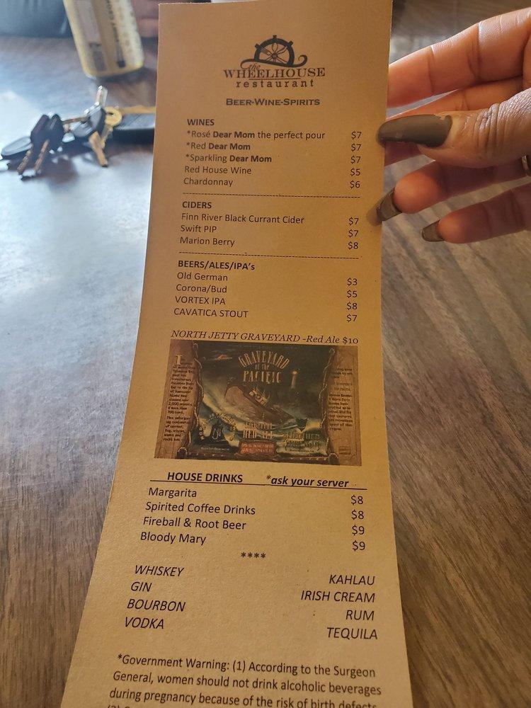 Menu at Wheelhouse Restaurant, Grayland