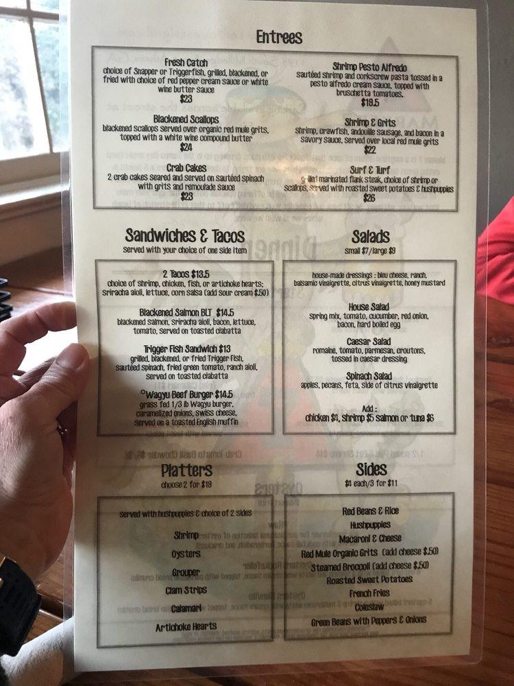 Menu at Marker Seven Coastal Grill restaurant, Athens