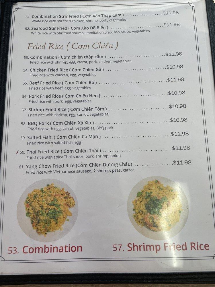 Menu at Pho King Eggroll II LLC restaurant, Goodyear