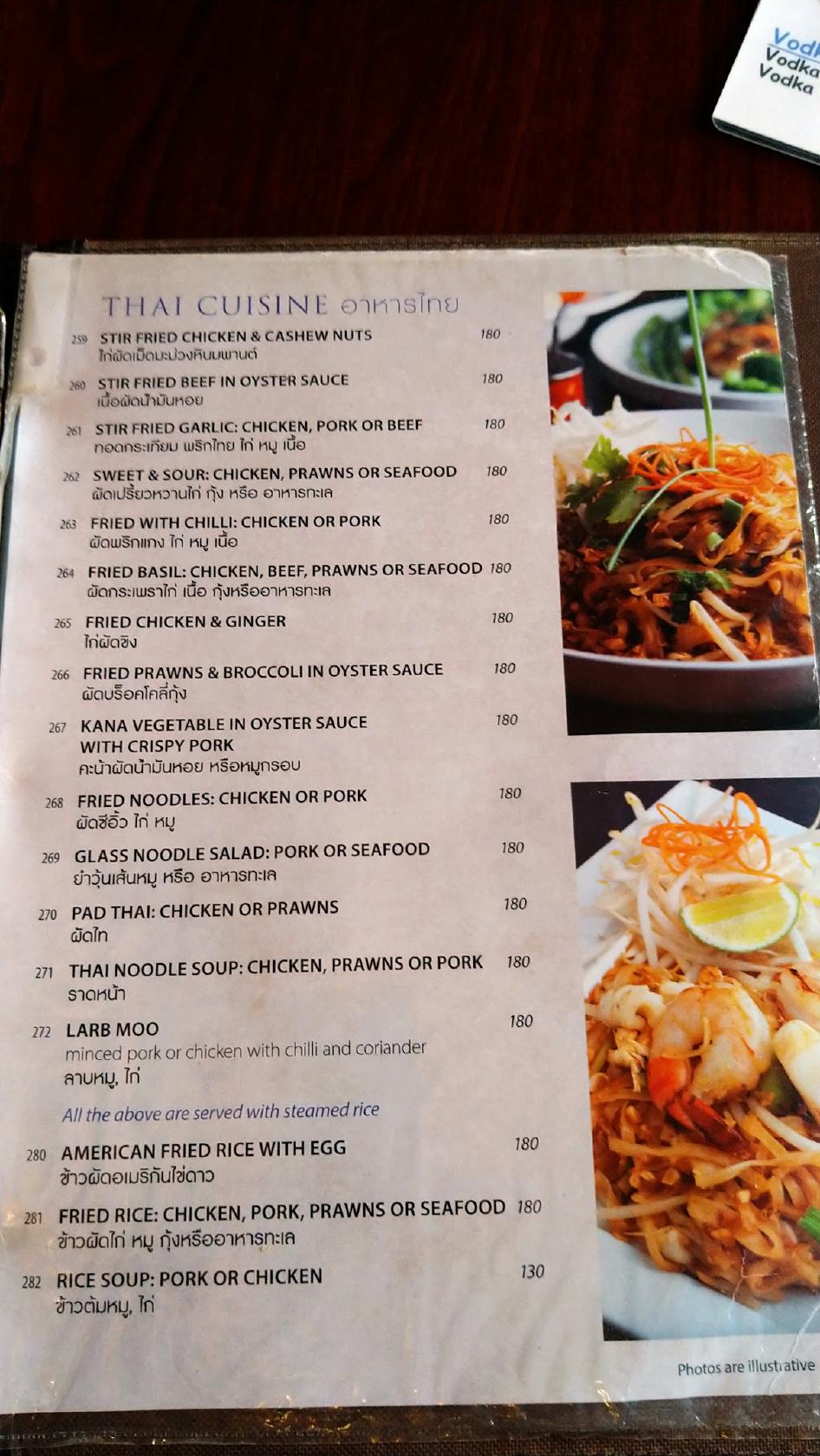 Menu at Queen Victoria Inn pub & bar, Pattaya City