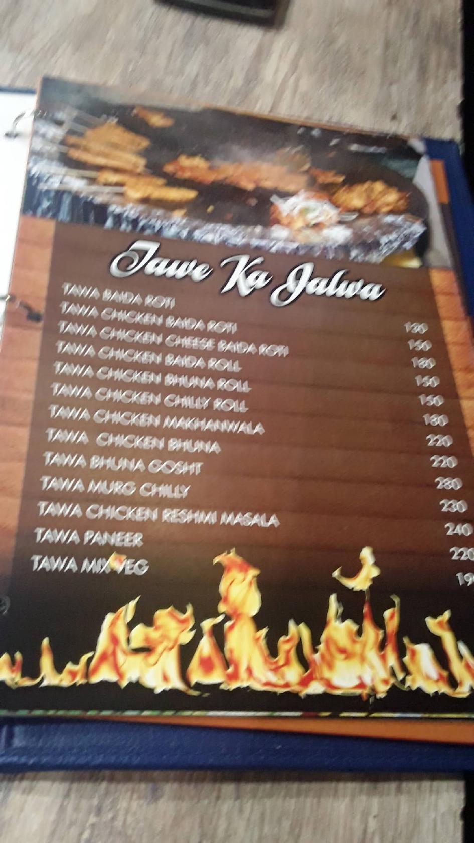 Menu at Rajkumar Hotel, Mumbai