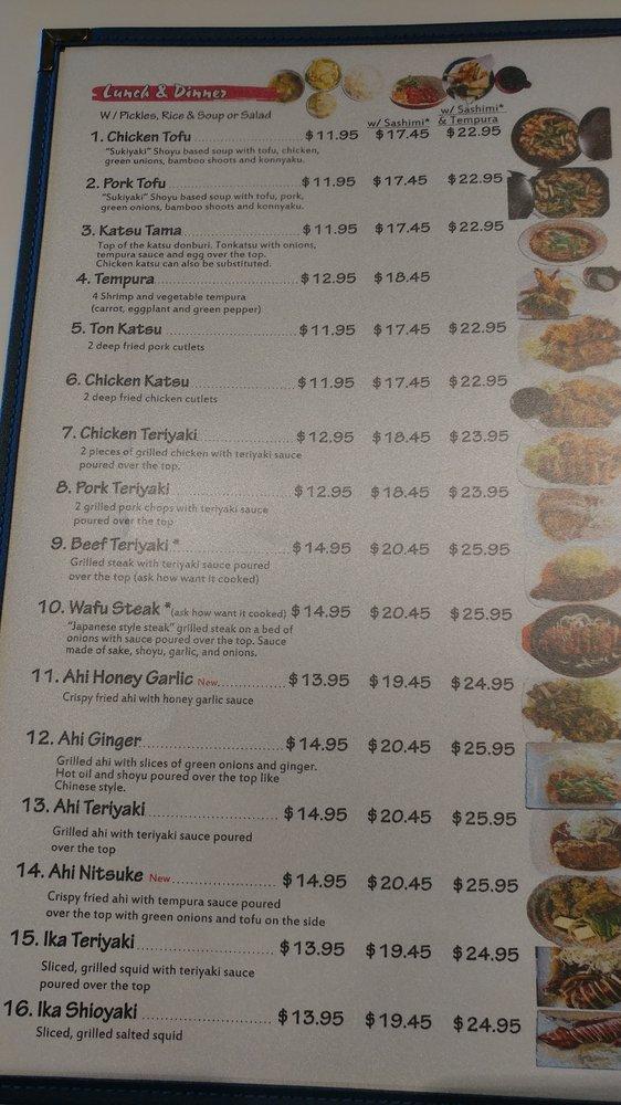 Menu at Saito and Pho Restaurant, Ewa Beach