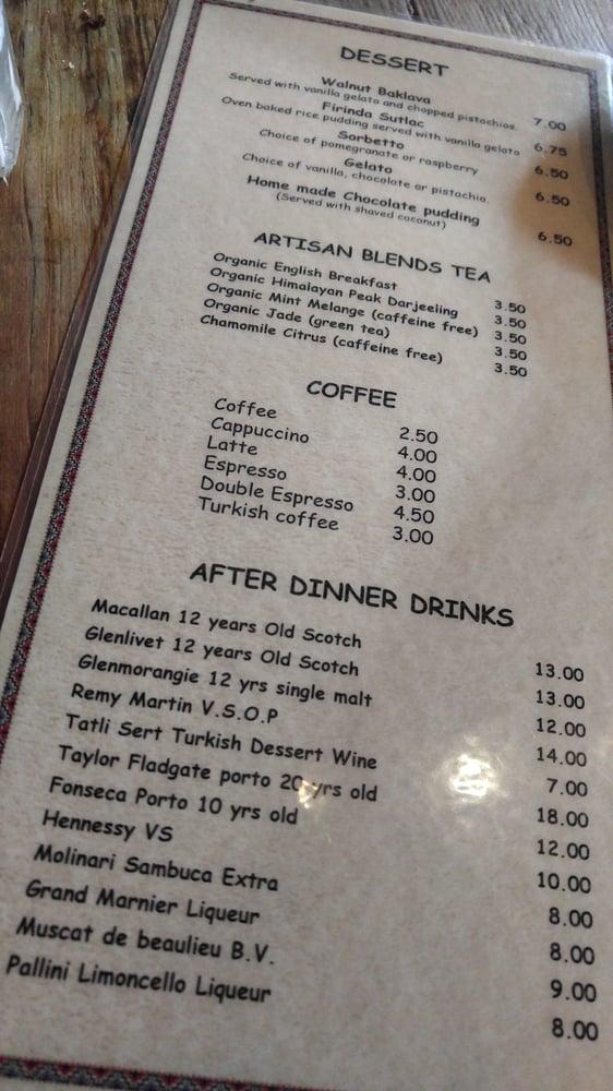 Menu at Bodrum Mediterranean Restaurant, West New York