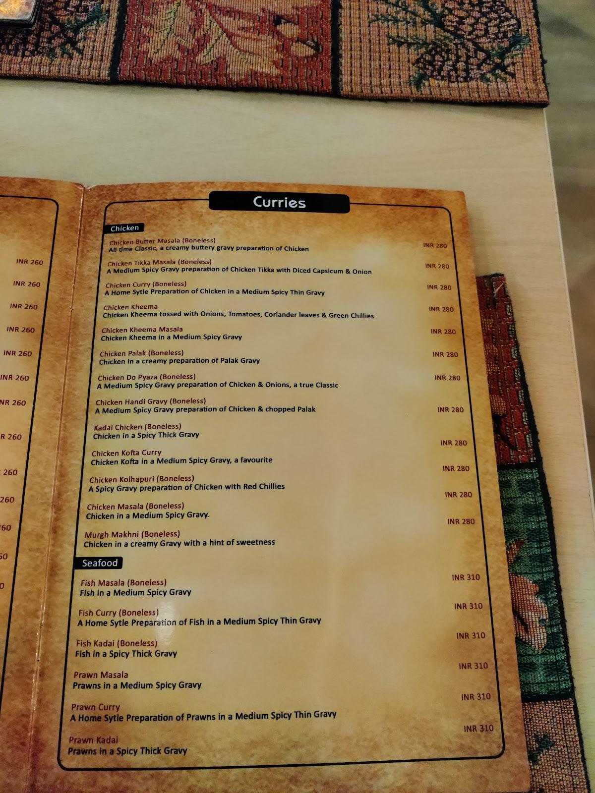 Menu at Flames and Pots, Hyderabad, Nallagandla