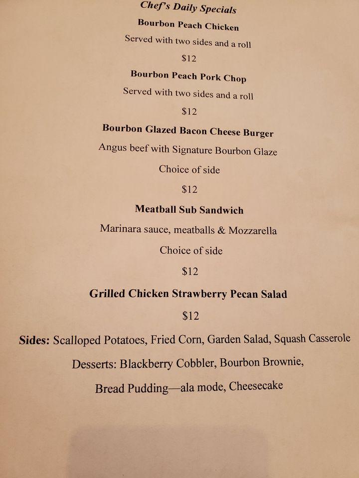 Menu at Mammoth Railway Cafe, Park City