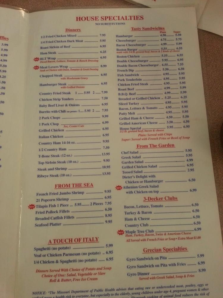 Menu at Monett Family Restaurant, Monett