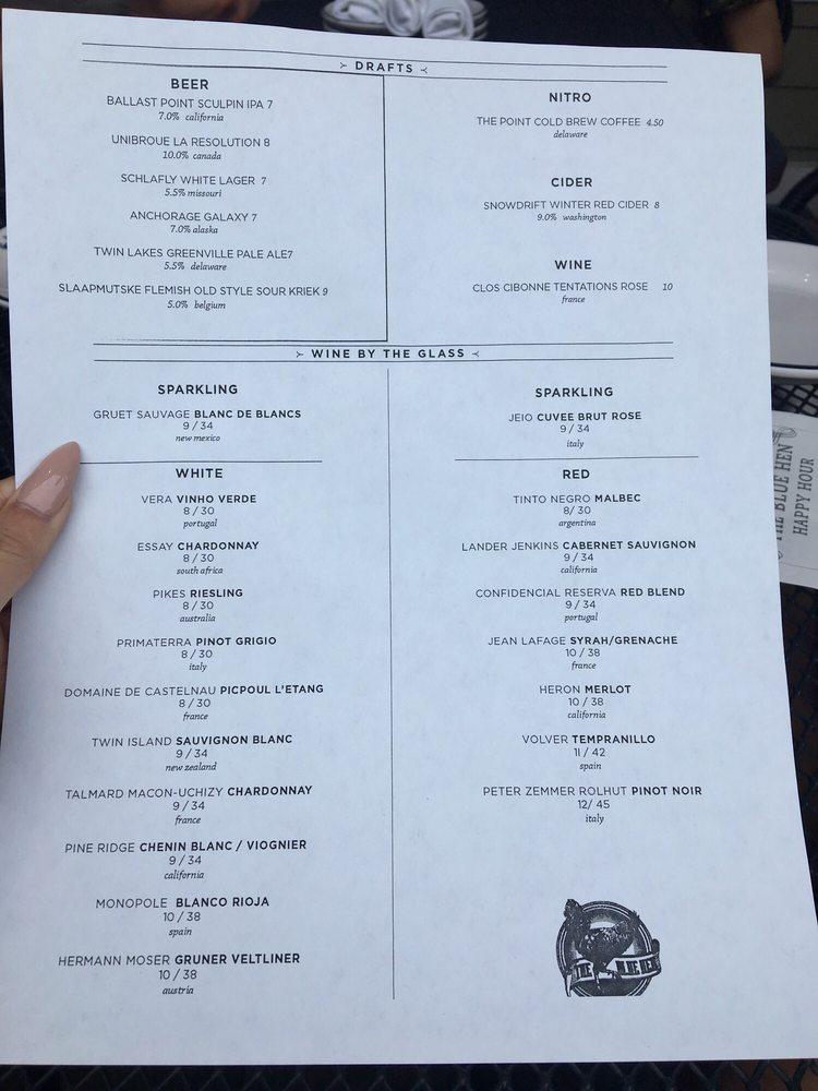 Menu at The Blue Hen pub & bar, Rehoboth Beach