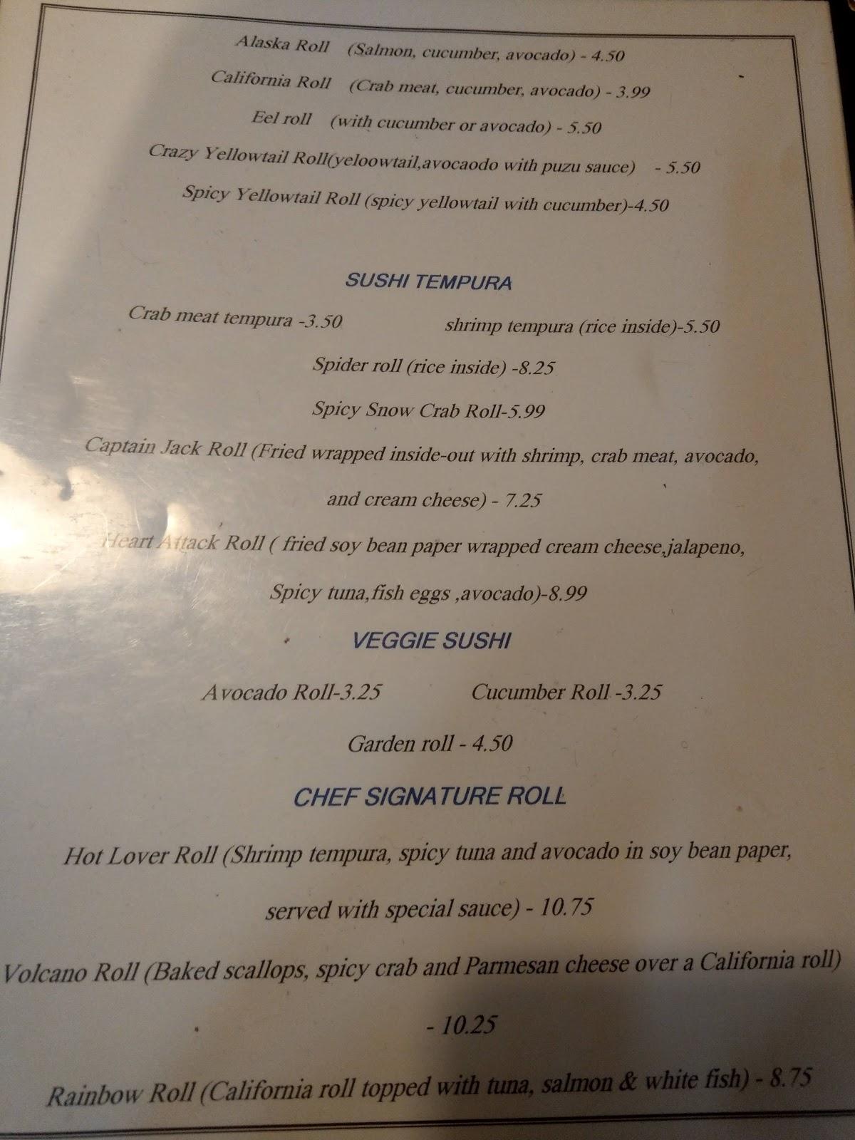 Menu at The Depot restaurant, Ironton