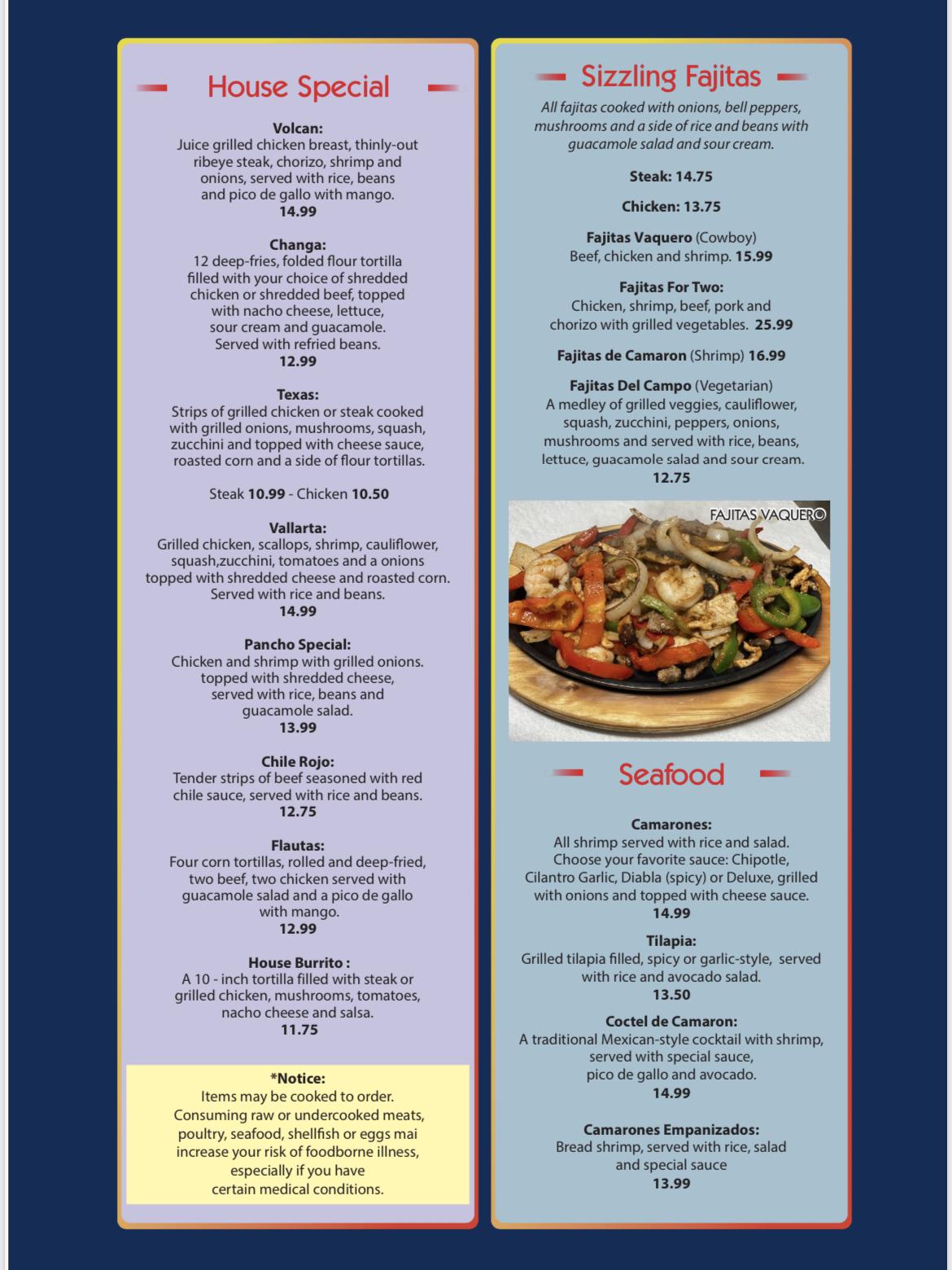 Menu at 4 Queens Mexican grill restaurant, Bryson City