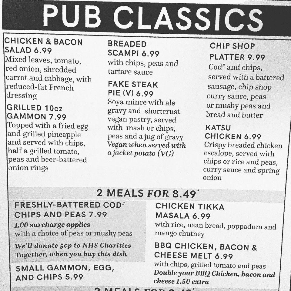 Menu at Brookhouse pub & bar, Liverpool, 467 Smithdown Rd