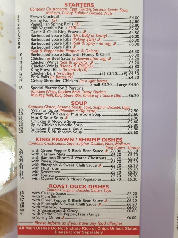 Menu at Fairhill Take Away Food Shops fast food, Hamilton