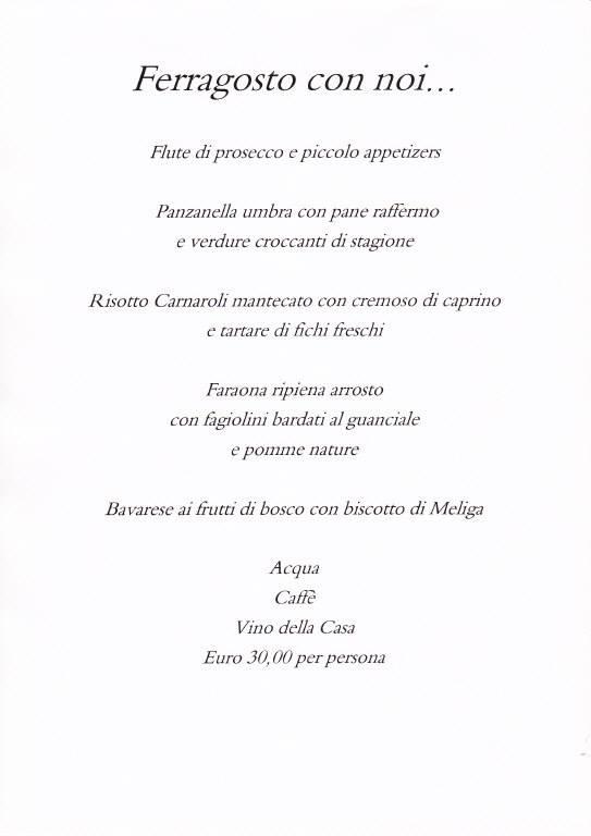 Menu at Ristorante Taverna del Sette, Trevi