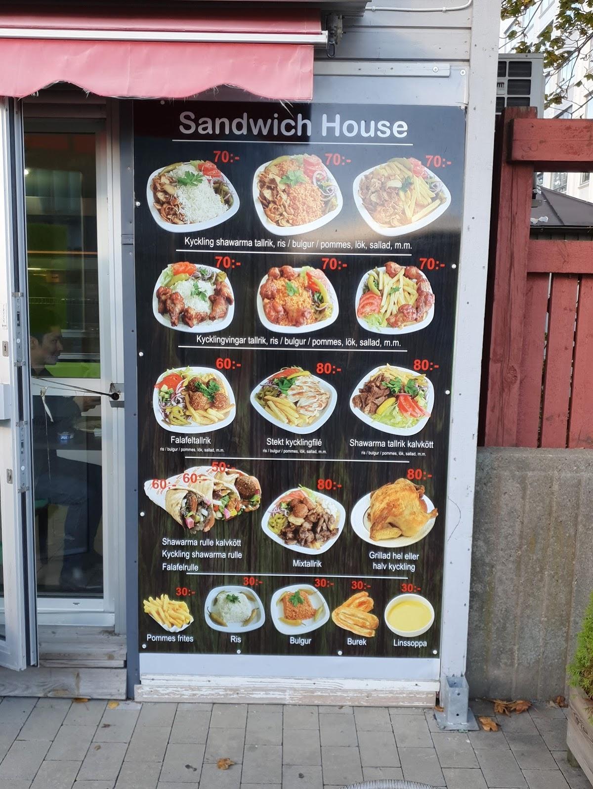 Menu at Sandwich House restaurant, Gothenburg