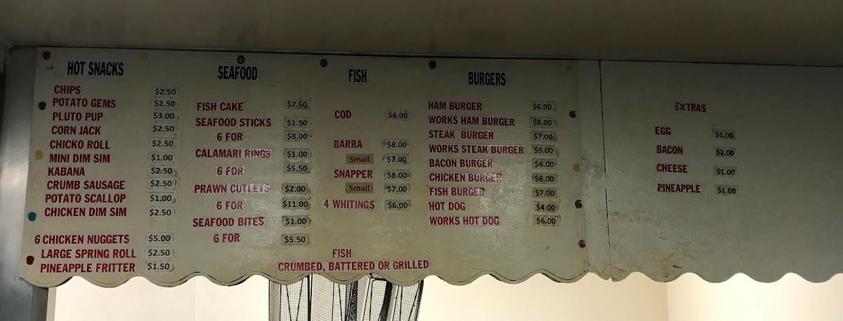 Menu at Wayne's Take Away fast food, Wynnum