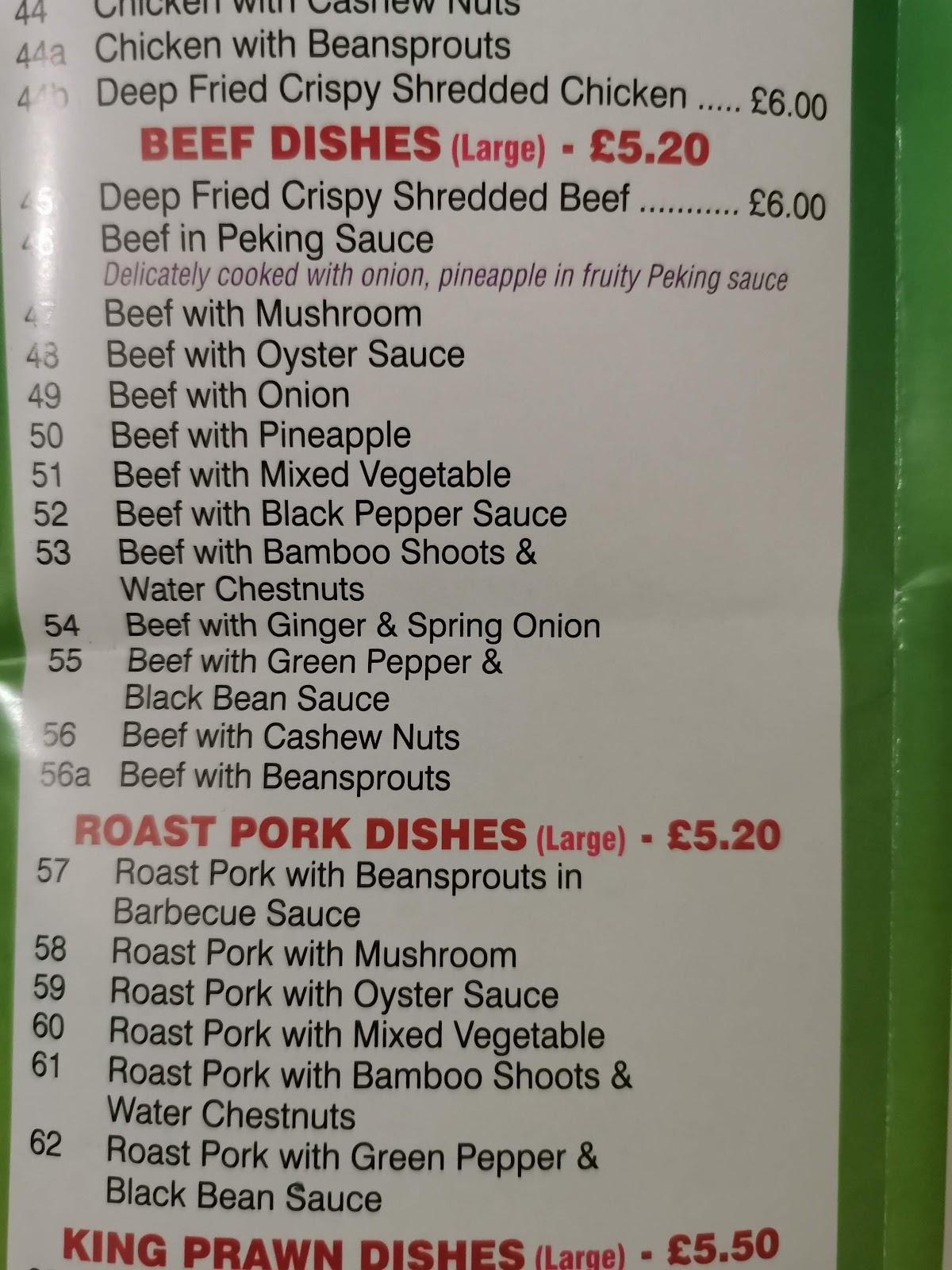 Menu at Yummy Chinese Takeaway fast food, Mansfield