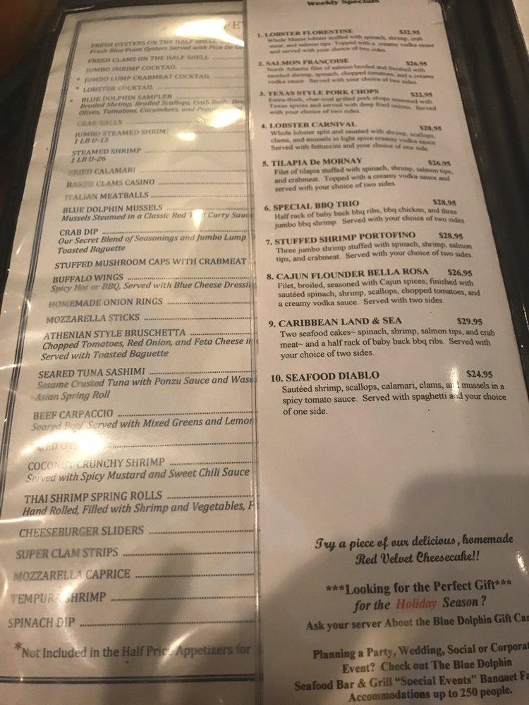 Menu at Blue Dolphin Seafood Bar & Grill, Crofton, MD-3 North