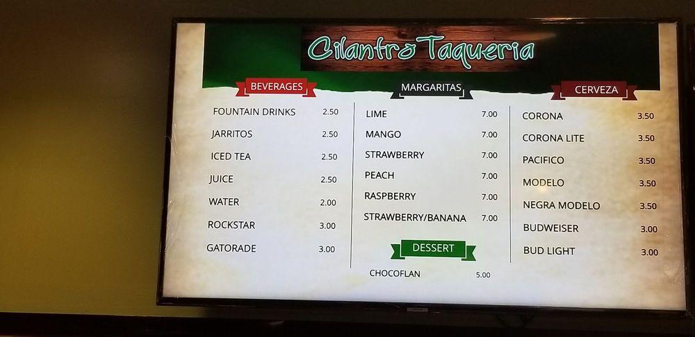 Menu at Cilantro Taqueria - Coventry restaurant, Cleveland Heights