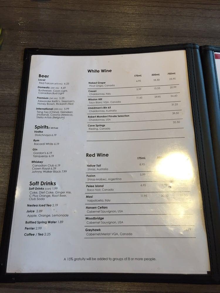 Menu at Hanson's Restaurant, Whitchurch-Stouffville
