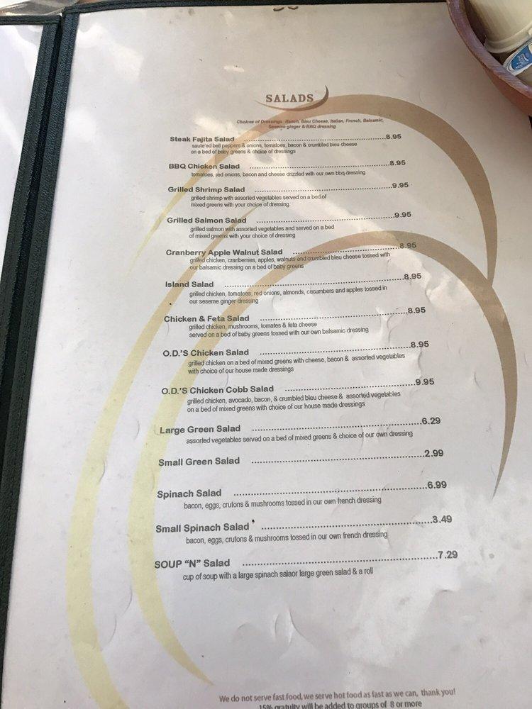 Menu at OD's Kitchen restaurant, Gilroy