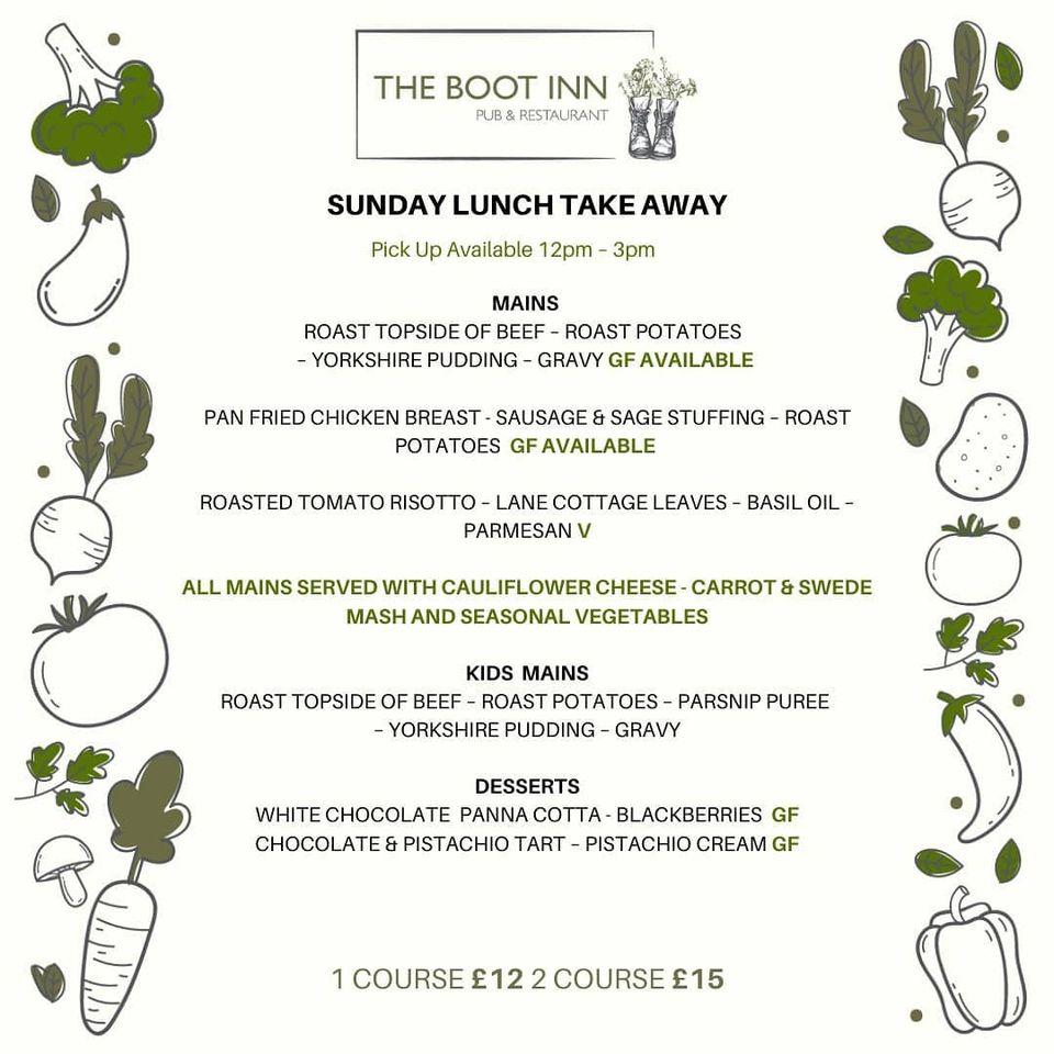 Menu at The Boot Inn pub & bar, Orleton