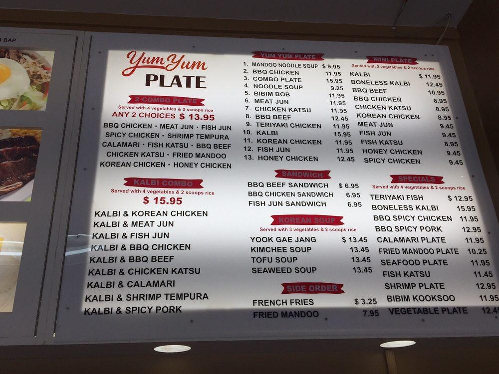 Menu at Yum Yum Teriyaki restaurant, Hilo, 111 Puainako St #568