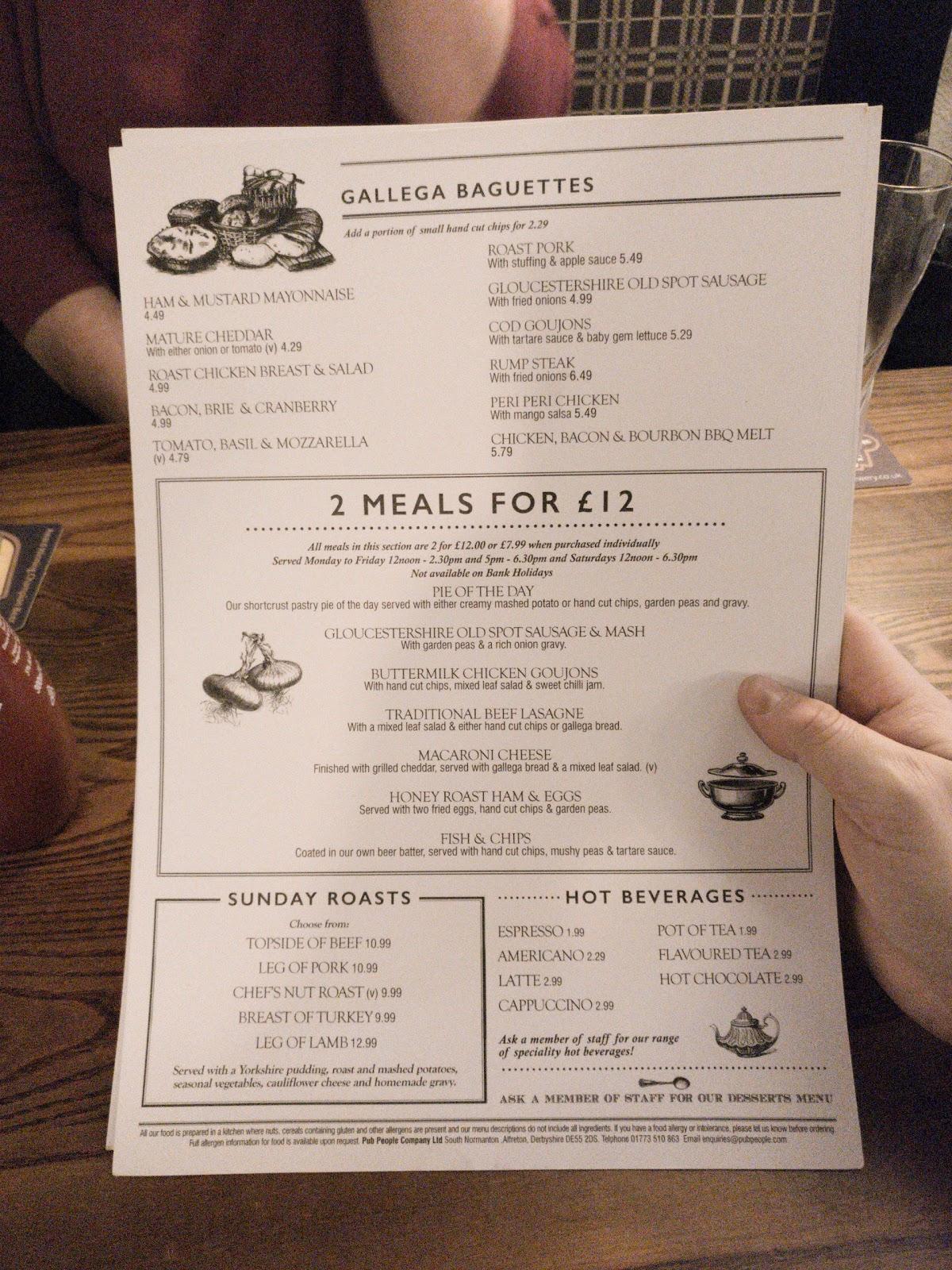 Menu at The Stanhope Arms pub & bar, Ilkeston