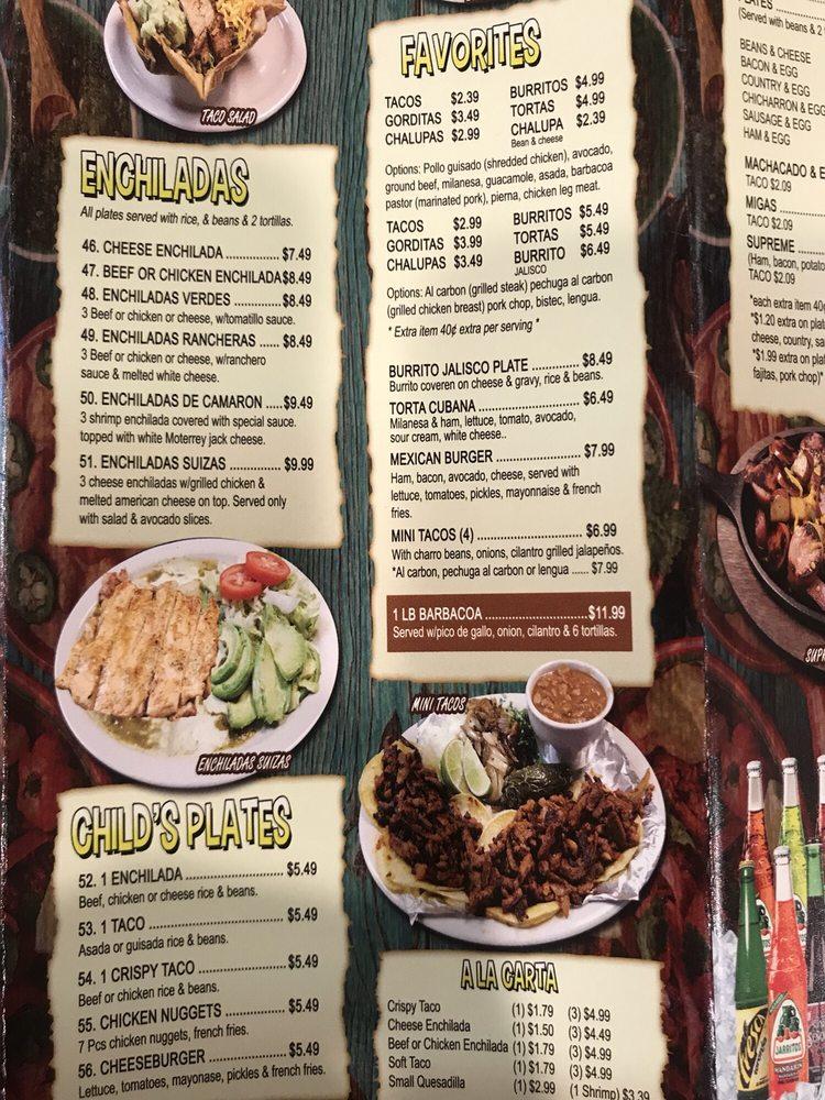 Menu at La Perla Bar & Grill, San Antonio, 516 SW Military Dr