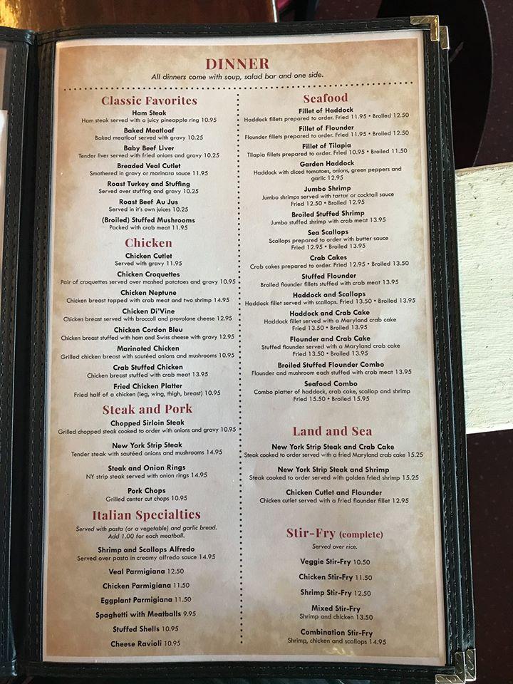 Menu at Route 352 Diner restaurant, Brookhaven