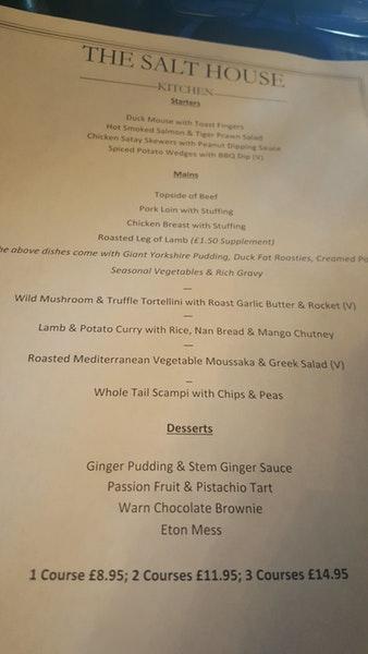 Menu at The Salt House Kitchen pub & bar, Sunderland