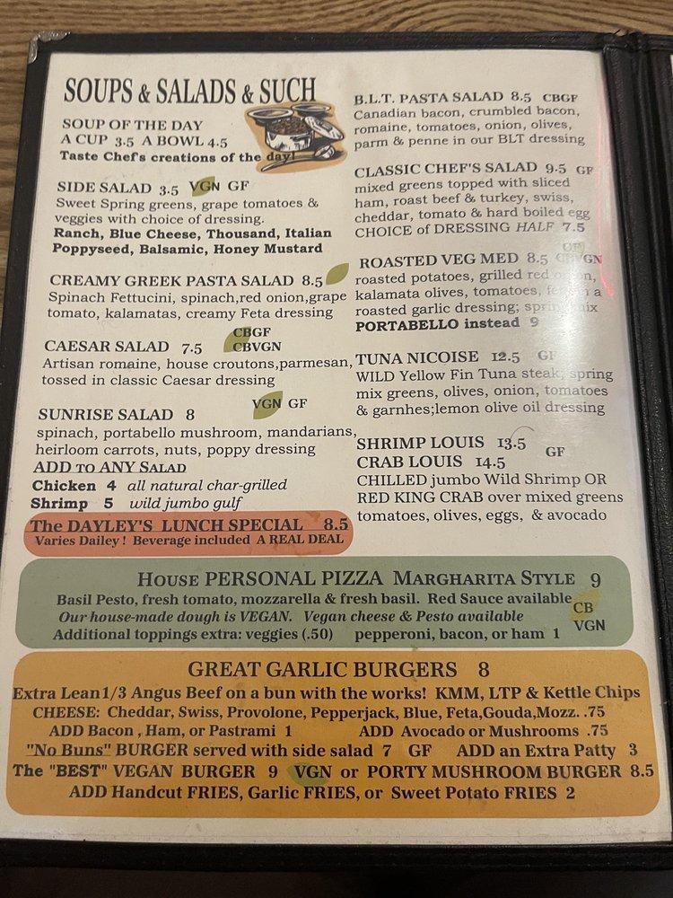 Menu at Two-Bit Street Café cafe, Ogden