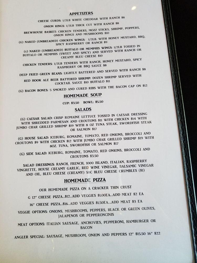 Menu at Angler's Fine Food and Spirits pub & bar, Manitowish Waters