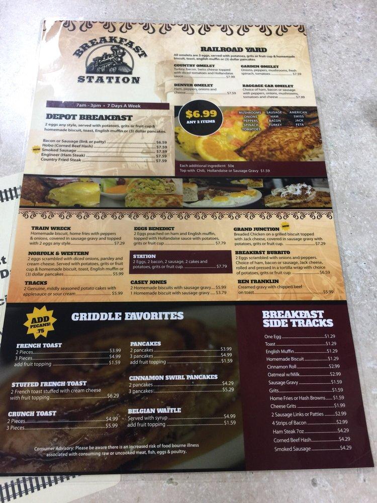 Menu at Breakfast Station restaurant, Crystal River, SE US Hwy 19