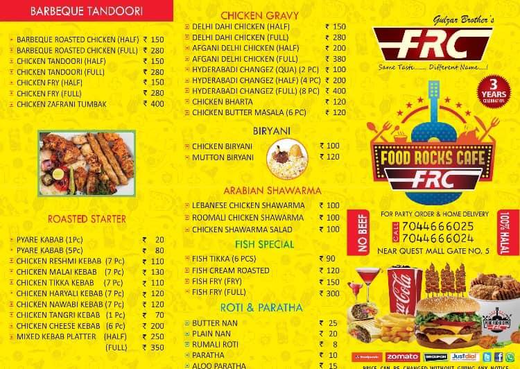 Menu at FRC CHICKEN, Kolkata