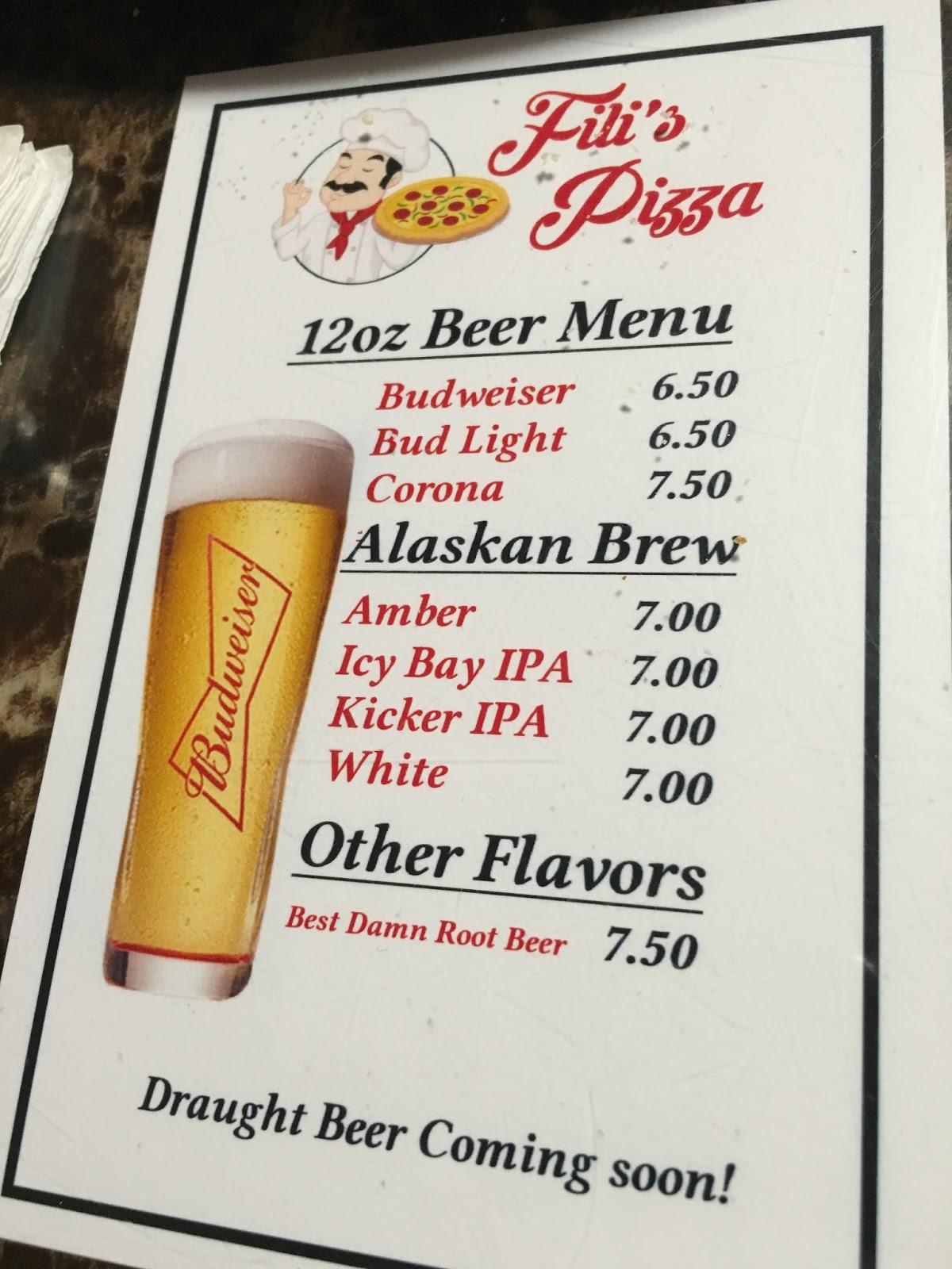Menu at Fili's Pizza pizzeria, Bethel