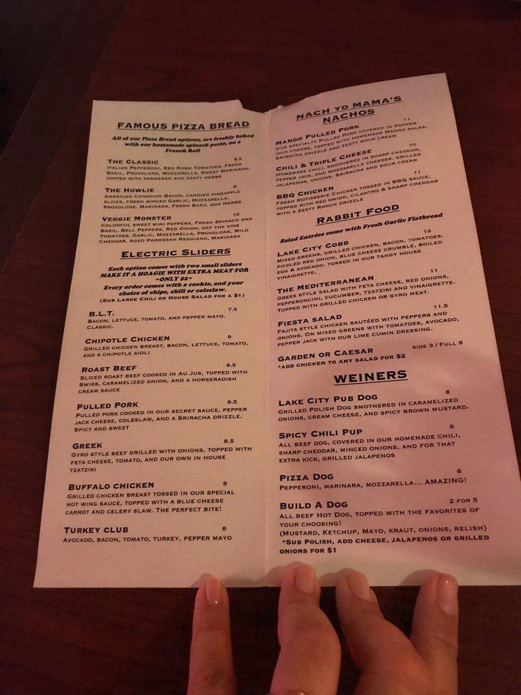 Menu at Lake City Pub, Lakewood