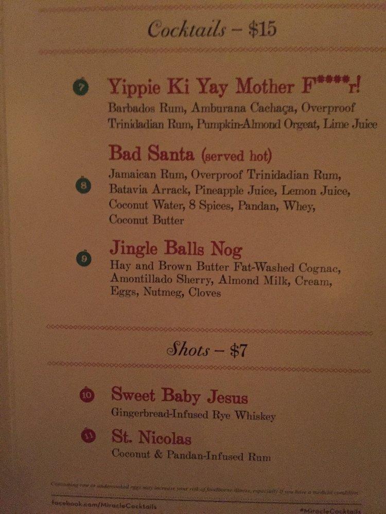 Menu at Miracle on 9th St pub & bar, New York City