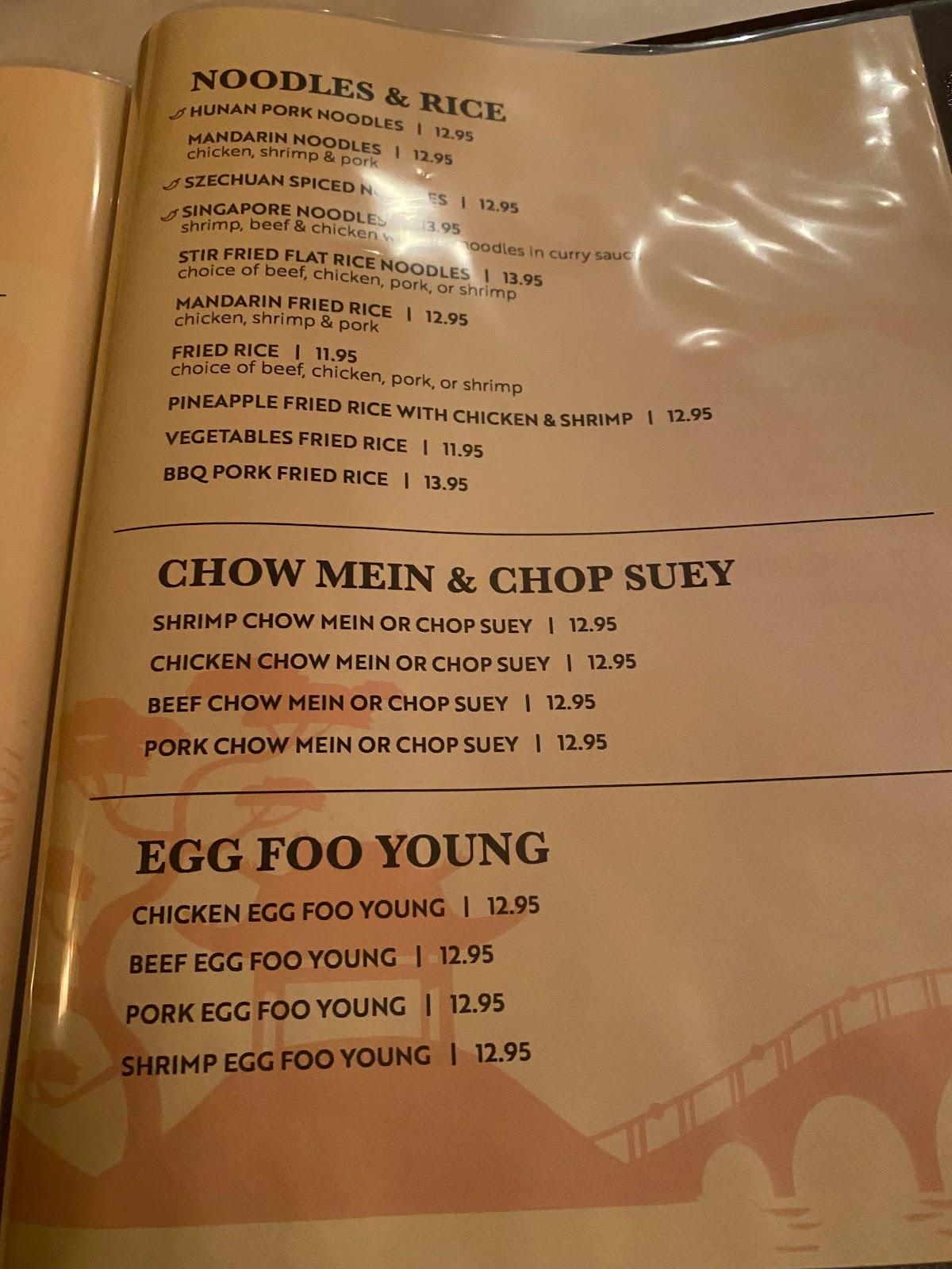 Menu at Princess Garden restaurant, Kansas City