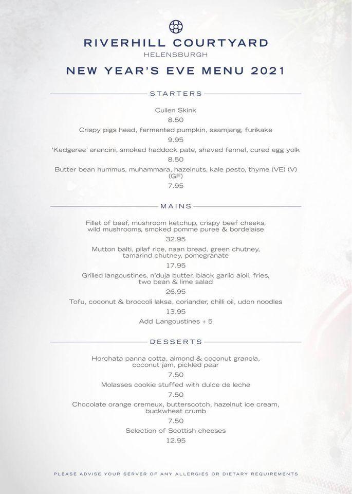 Menu at Riverhill Cafe, Bar & Restaurant, Helensburgh