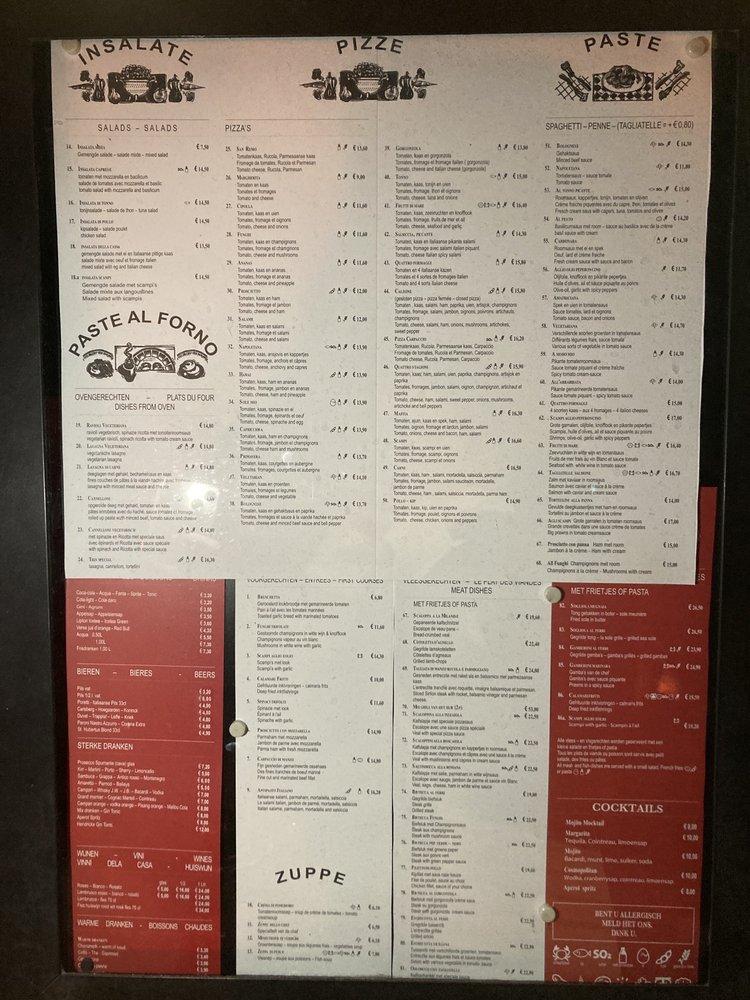 Menu at San Remo, Antwerp