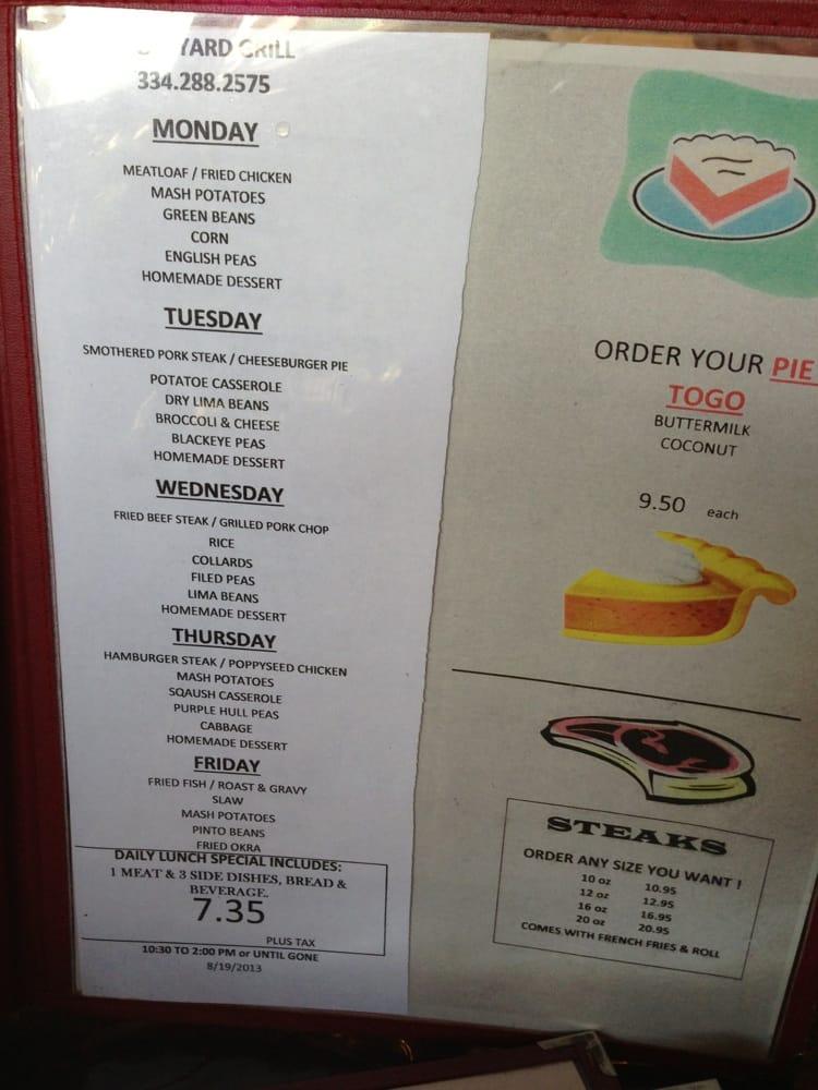 Menu at Stockyard Grill restaurant, Montgomery