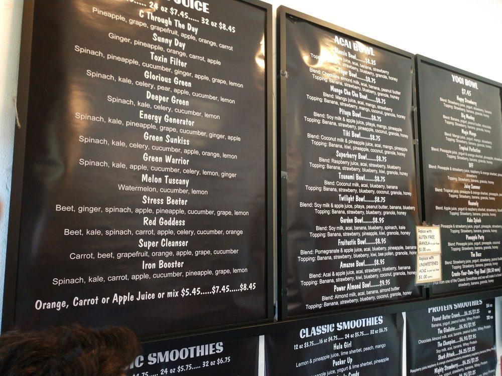 Menu at Juju Bar, Riverside