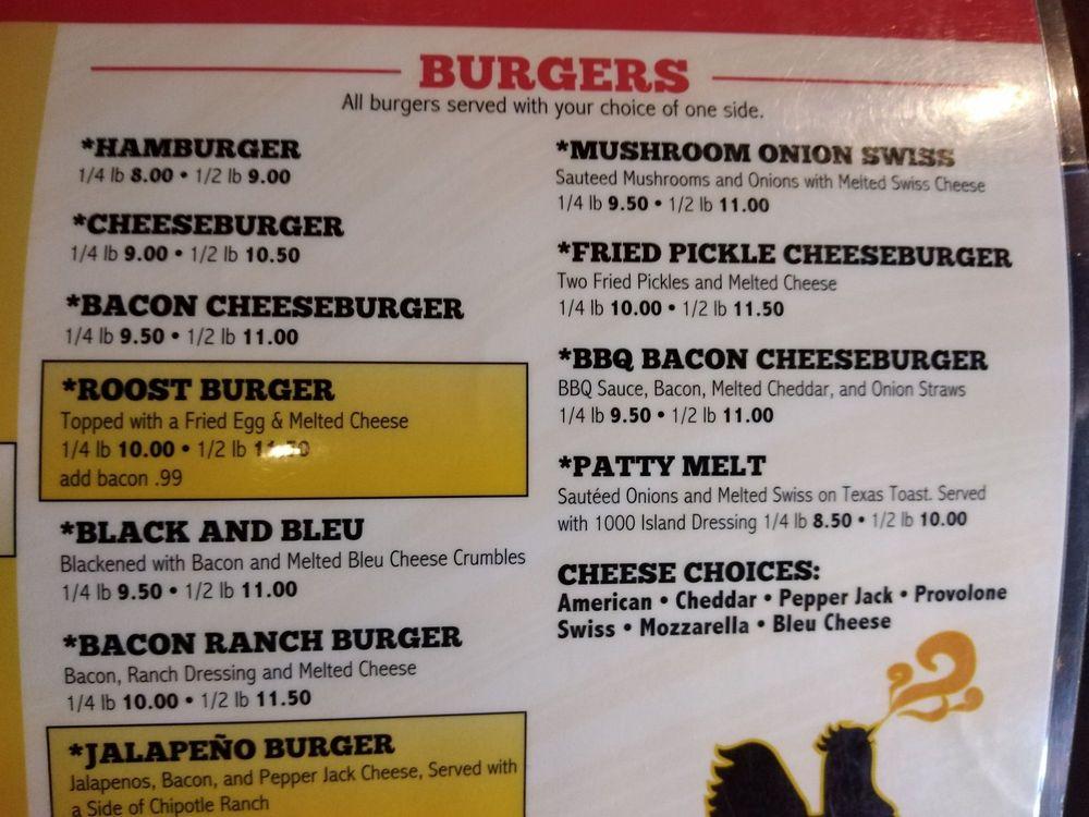 Menu at The Roost Bar & Grill (Republic Rd), Springfield