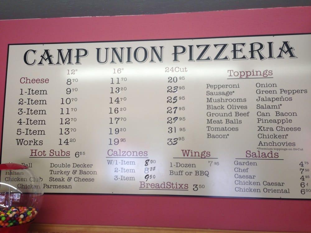Menu at Camp Union Pizzeria, Seabeck, NW Holly Rd