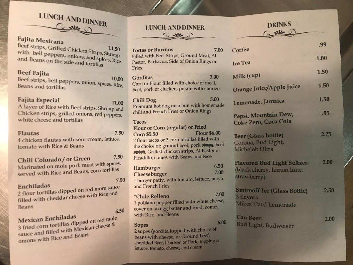 Menu at Closed permanently restaurant, Stafford