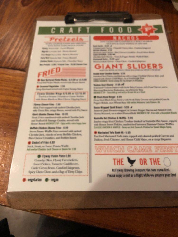 Menu at Flyway Brewing pub & bar, North Little Rock