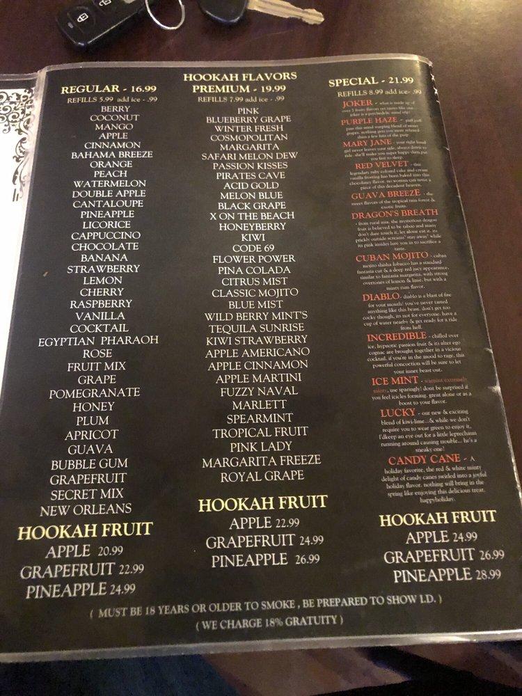 Menu at Haifa Cuisine & Hookah Bar, New Orleans